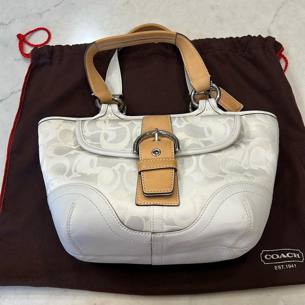 Coach Soho White Optic Signature C Small Tote Bag Pur… - Gem